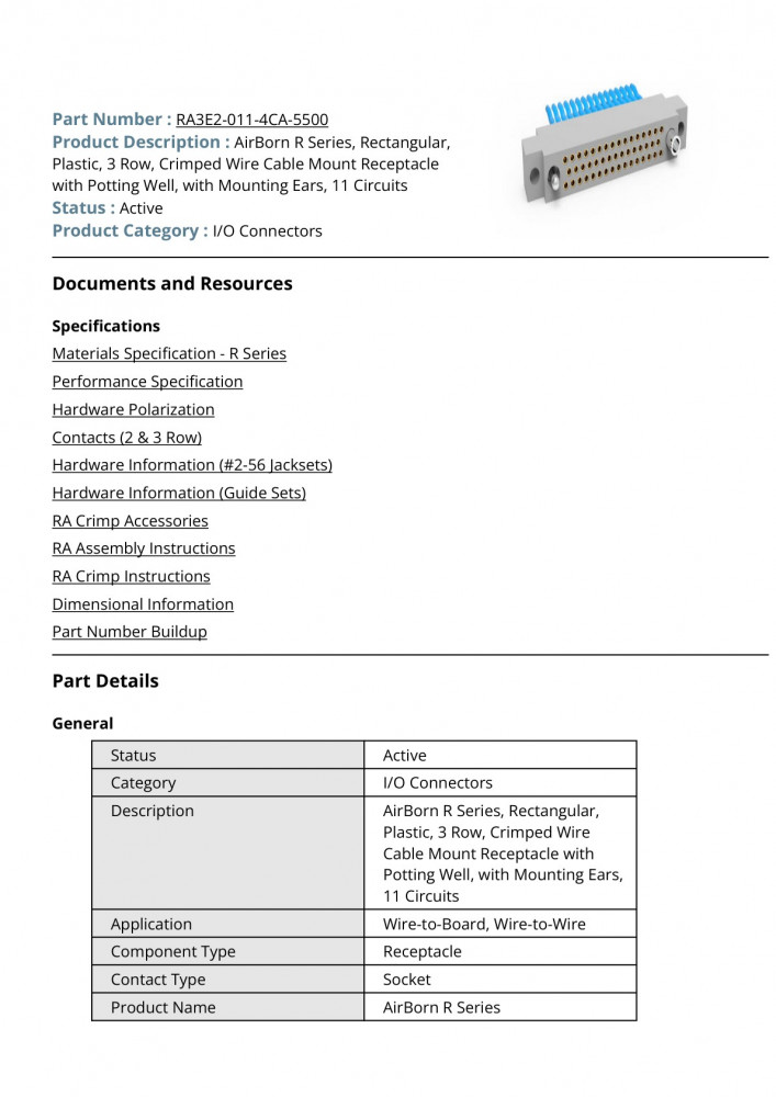 RA3E2-011-4CA-5500 technical document page 1