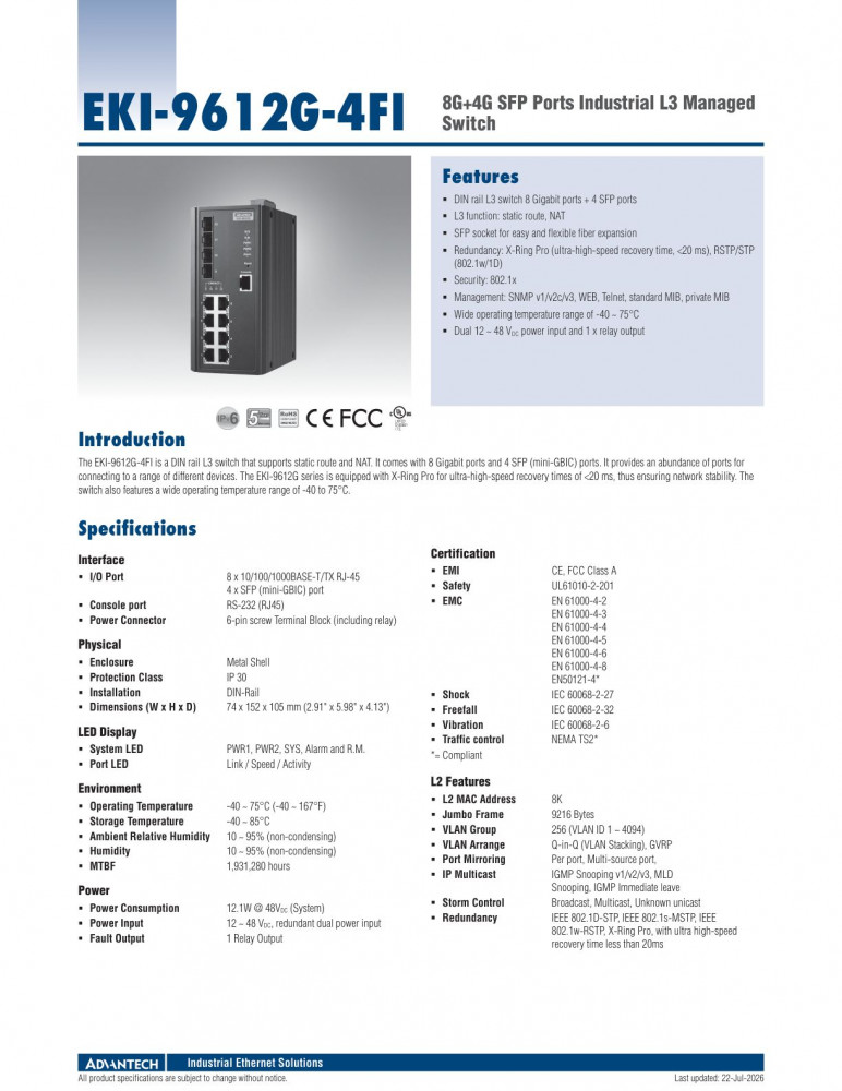 EKI-9612G-4FI product documentation page 1
