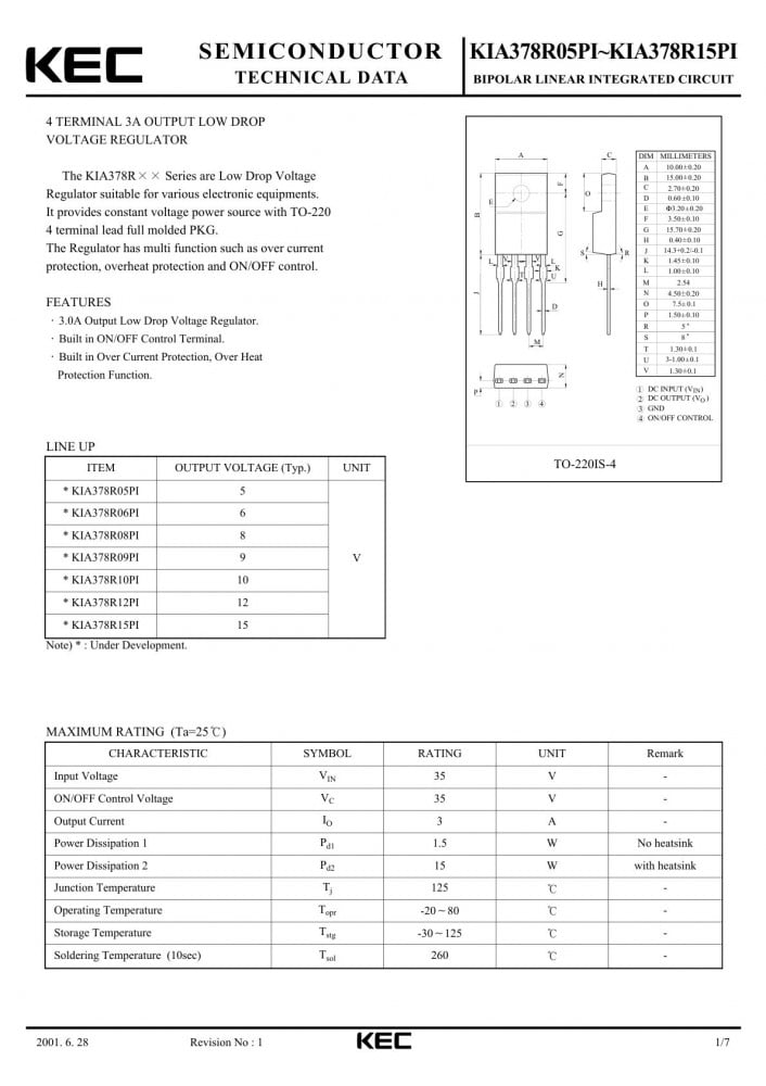 KIA378R12PI-U/P datasheet page 1
