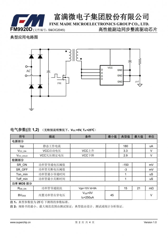 FM9920D datasheet page 2