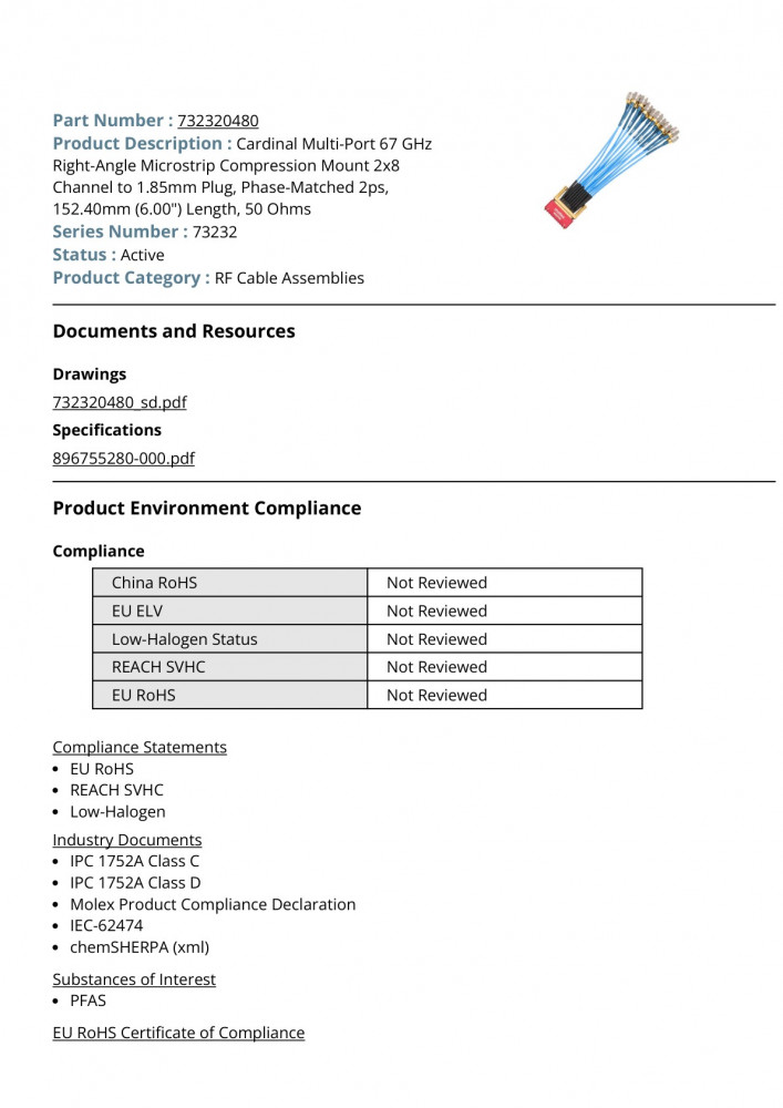 MOLEX 732320480 technical document image, page 1