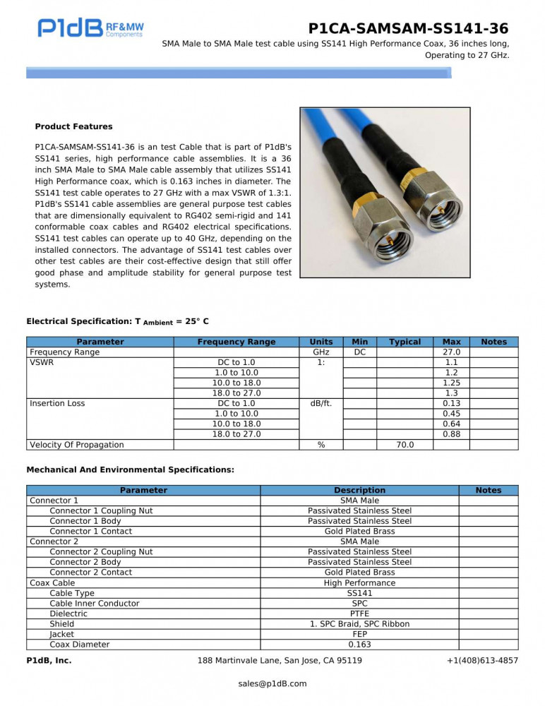 P1CA-SAMSAM-SS141-36 technical document page 1