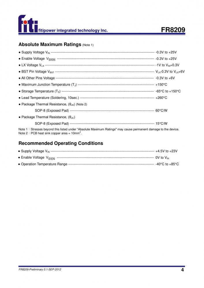 FR8209SPCTR datasheet page 4