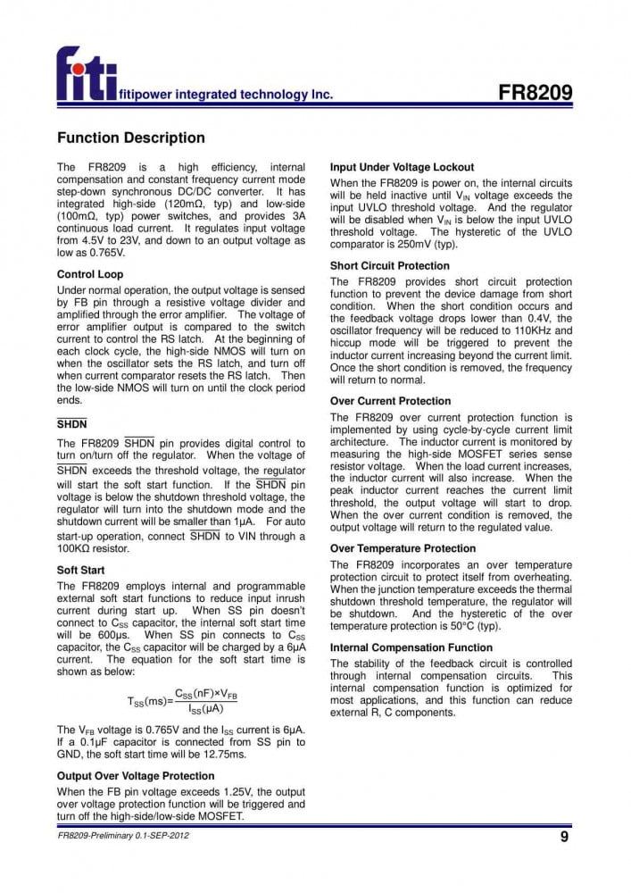 FR8209SPCTR datasheet page 9
