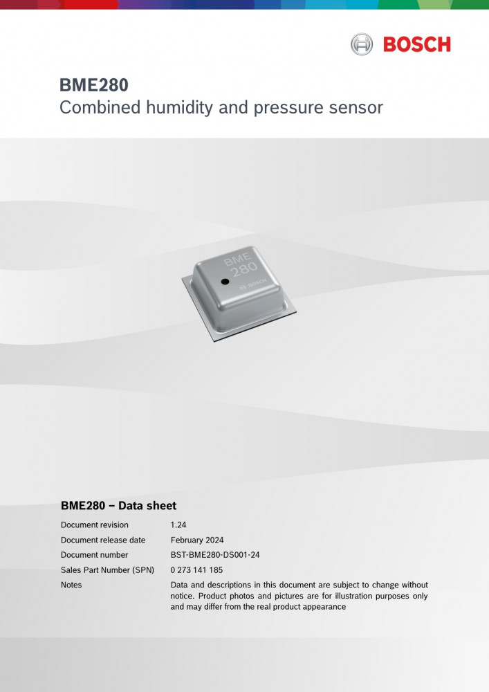 BME280 datasheet preview, page 1