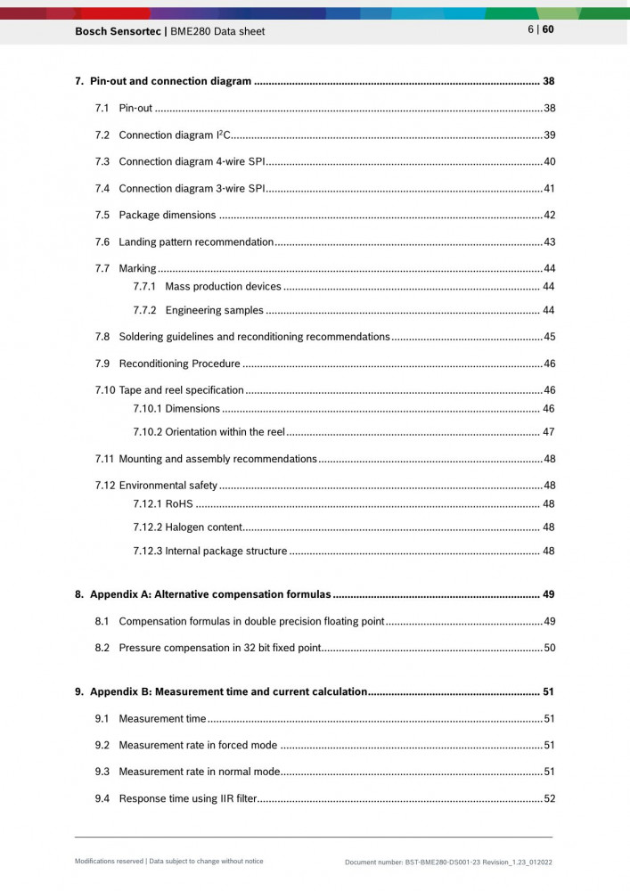 BME280 datasheet preview, page 6