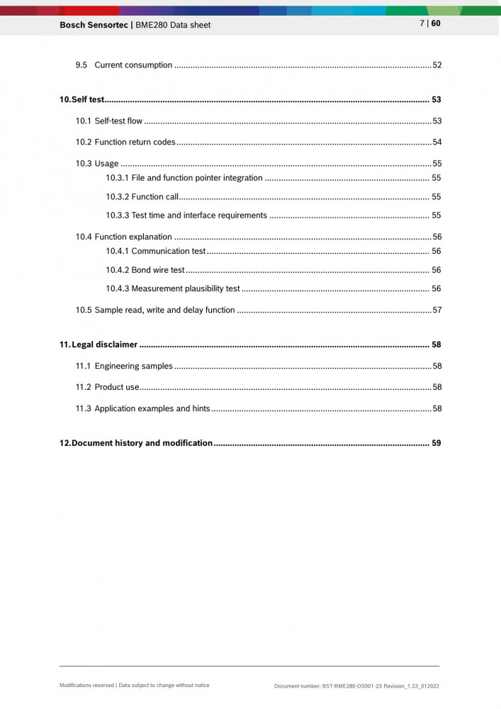BME280 datasheet preview, page 7