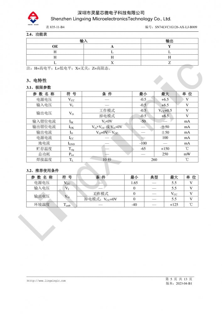 SN74LVC1G126 datasheet page 5