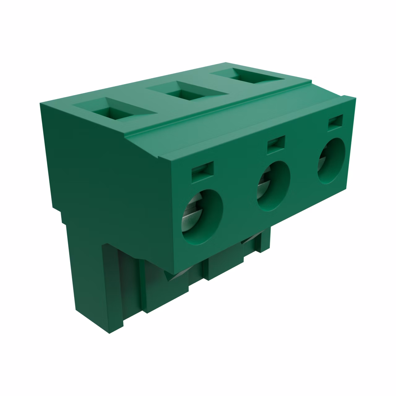 7.62mm Pitch Eurostyle 180° Wire Entry Plug, without Mounting Ends, 3 Circuits, Green for sale