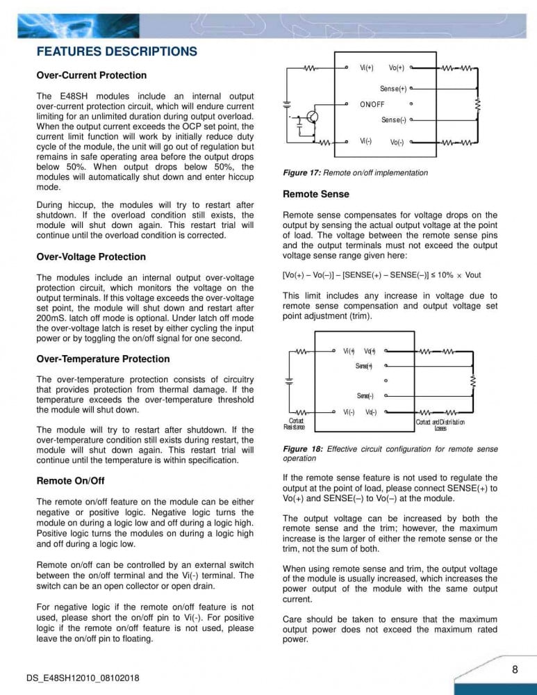 DELTA E48SH12010NRFA datasheet page 8