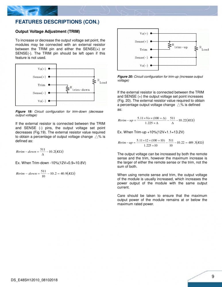 DELTA E48SH12010NRFA datasheet page 9