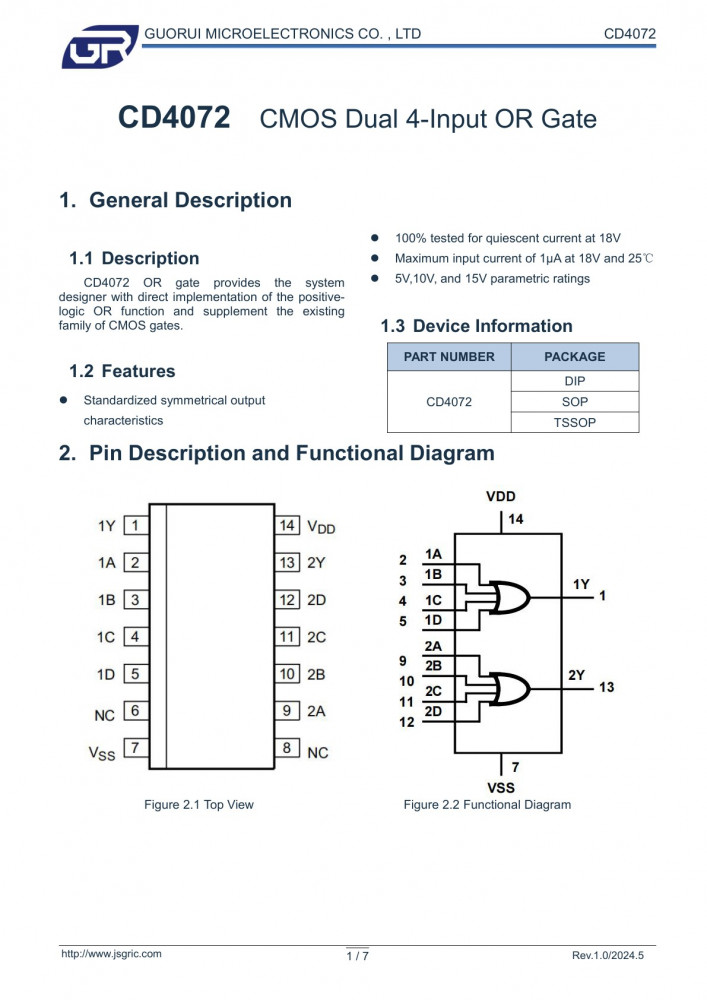 CD4072 technical document page 1