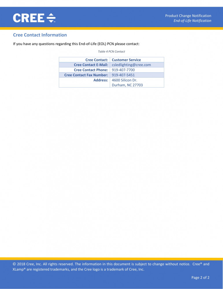 Cree XPCROY-related document image, page 2