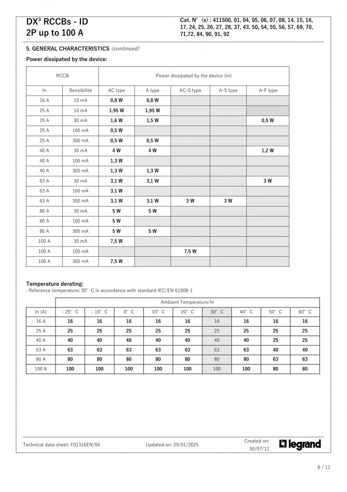 Legrand 411524 technical document, page 6