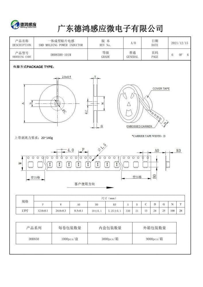 DH0850H-101M approval document supplementary page