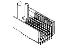 VHDM Single-Ended Board-to-Board Backplane Header, 2.00mm Pitch, Vertical, 6 Rows, Guide Pin Signal Module, Pin End Version, 60 Circuits,  10 Columns, Pin Length 6.25mm for sale