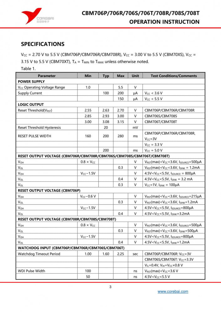CBM708SAS8 datasheet page 3