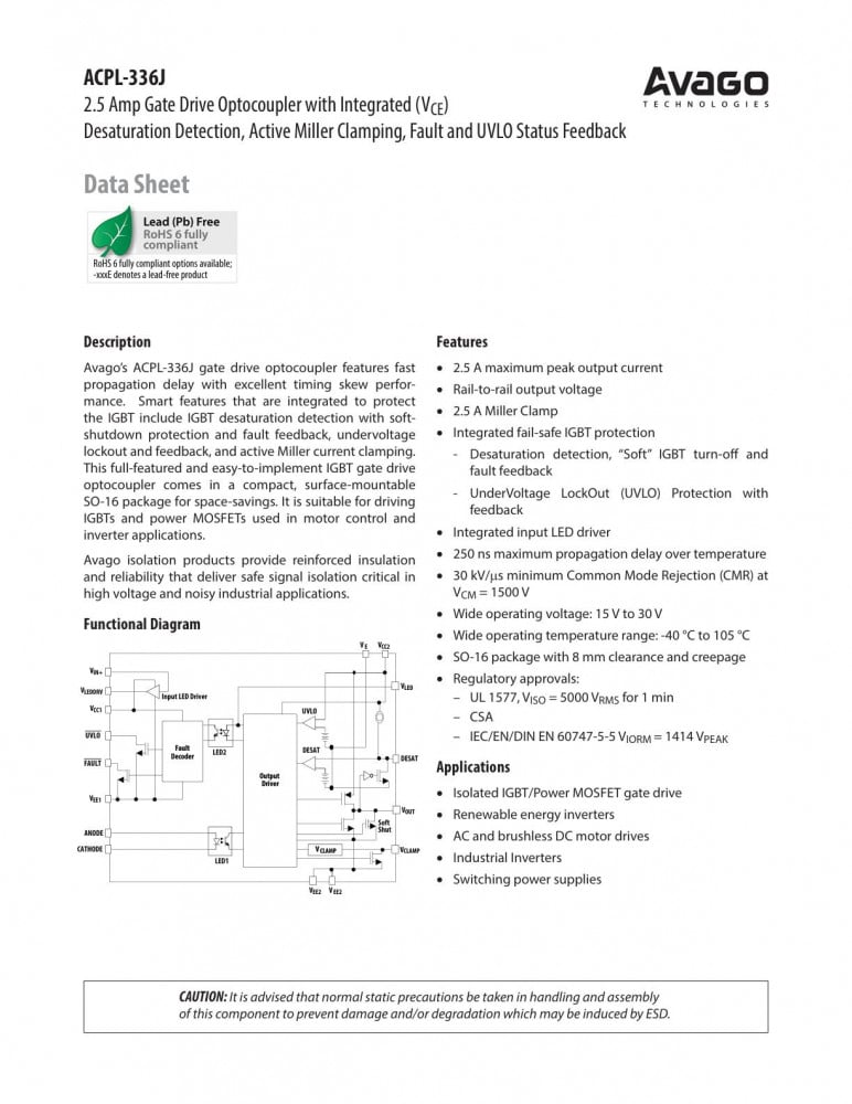 ACPL-336J datasheet page 1