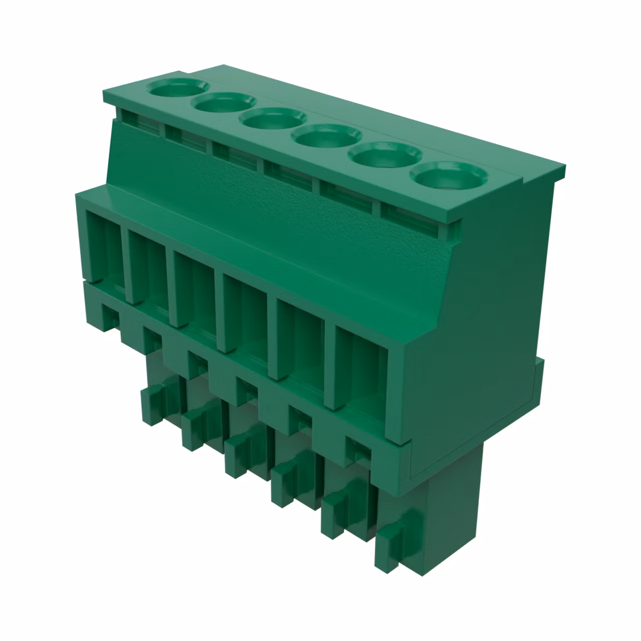 3.50mm Pitch Eurostyle Vertical Plug, with Standard Imprinting, Front Wire Entry, Green Housing, Gold (Au) Plated, 6 Circuits for sale