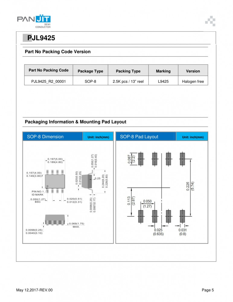 PJL9425 datasheet page 5