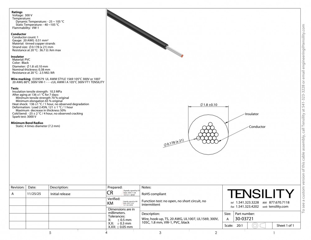 Tensility 30-03721 product drawing