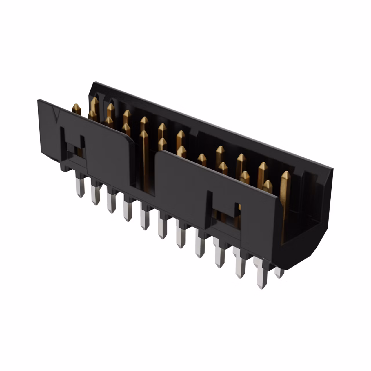 2.00mm Pitch, Milli-Grid PCB Header, Dual Row, Vertical, Through Hole, Shrouded, 22 Circuits, Circuit 14 Voided, 0.38µm Gold (Au) Plating, 2.50mm Tail Length, Open End Walls, Dual Friction Locks, Center Polarization, Tube for sale