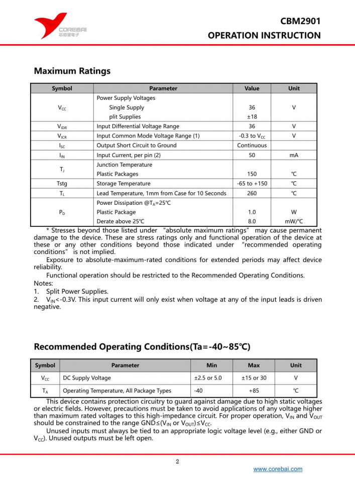 CBM2901AS14 datasheet page 2