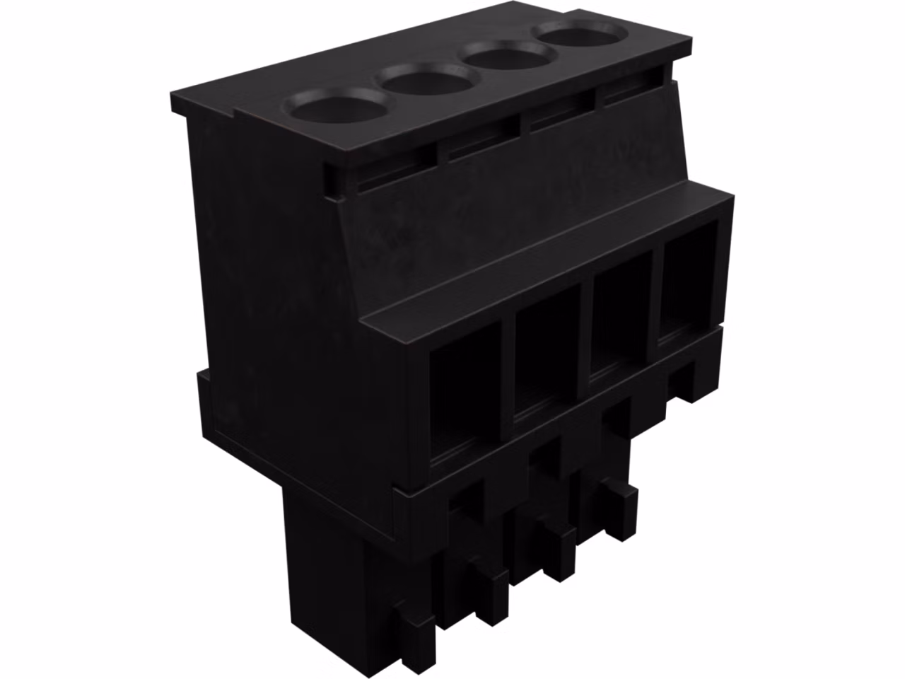 3.50mm Pitch Eurostyle Vertical Plug, with Standard Imprinting, Front Wire Entry, Gold (Au) Plated, Black, 4 Circuits for sale