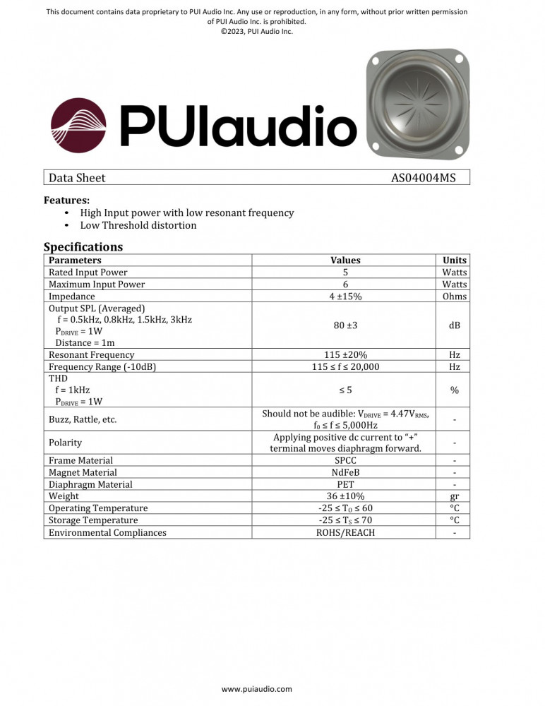 AS04004MS datasheet page 1