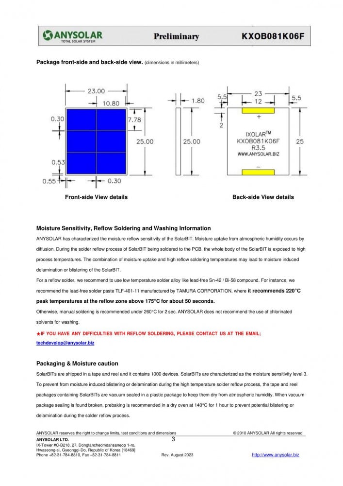 ANYSOLAR KXOB081K06F-TR datasheet page 3