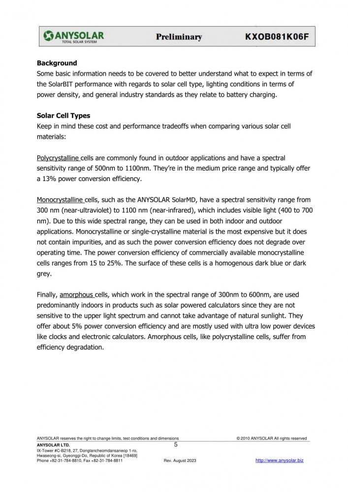 ANYSOLAR KXOB081K06F-TR datasheet page 5