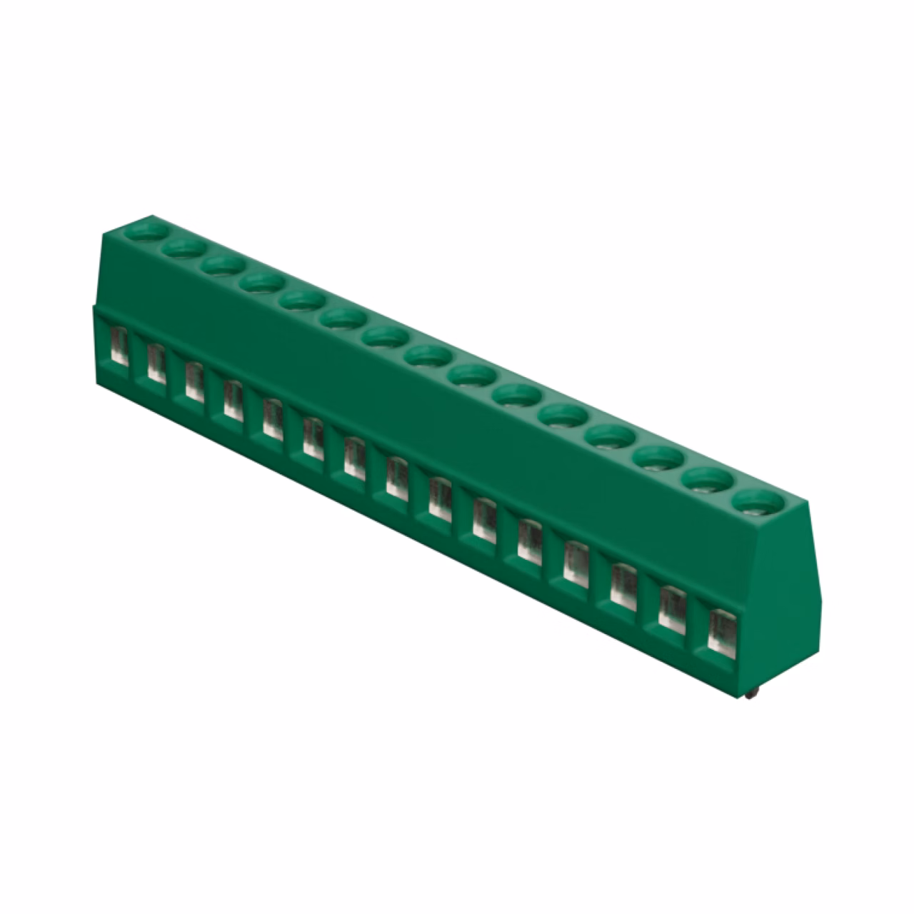 5.08mm Pitch Eurostyle Vertical Fixed Mount PCB Terminal Block, Green Housing, 15 Circuits for sale
