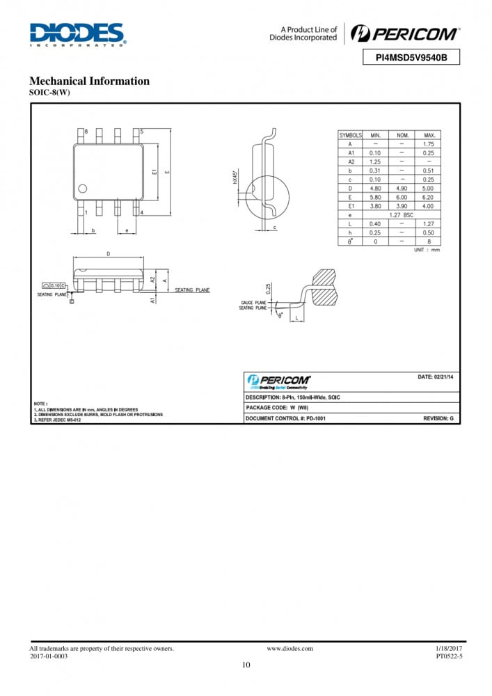PI4MSD5V9540BUEX datasheet page 10