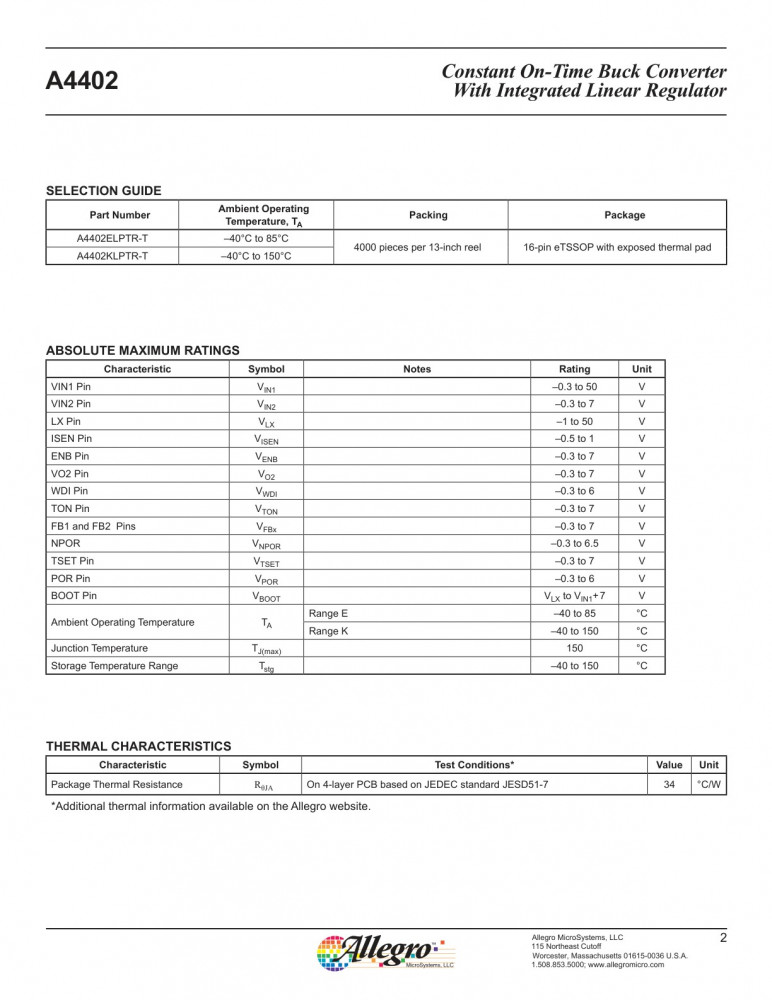 A4402 datasheet page 2
