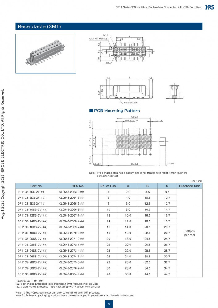 HRS DF11 datasheet page 9