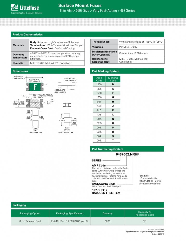 Littelfuse 0467 series datasheet page 3
