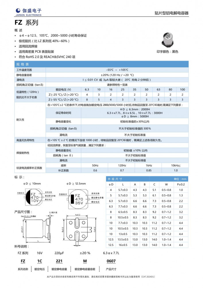 JARSON FZ series document page 1