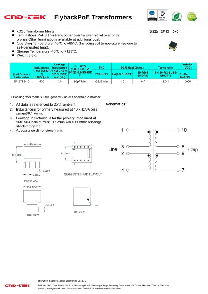 EP1377S-10 technical document page