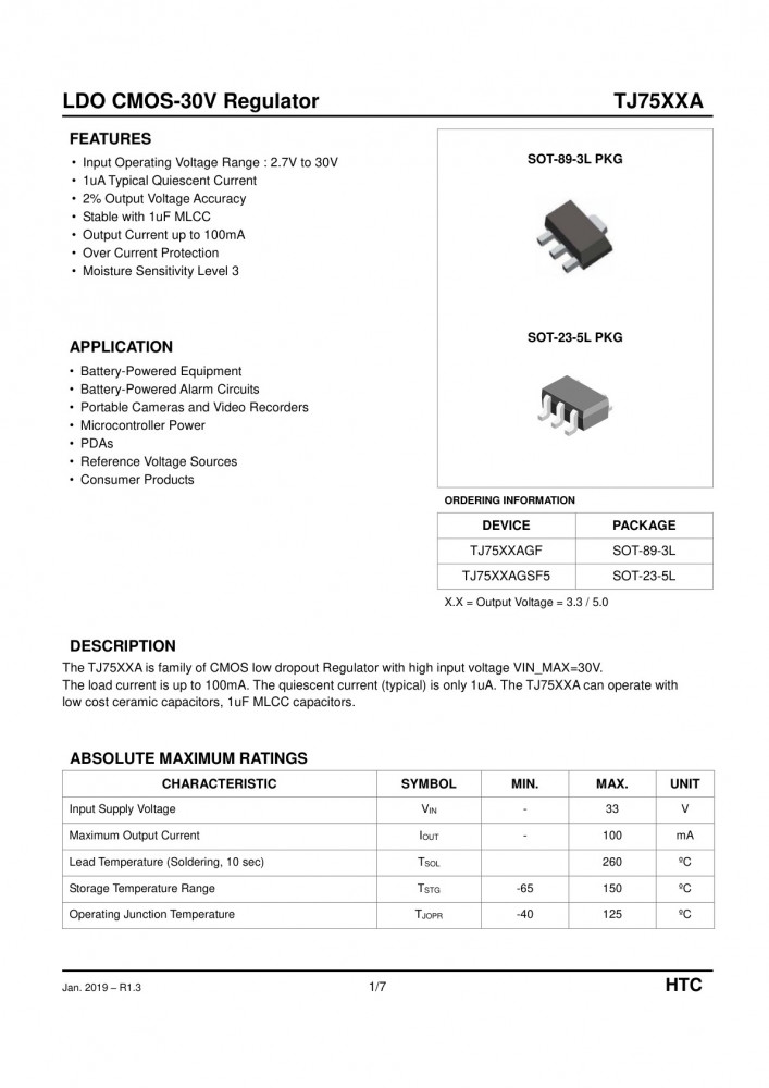 TJ7533AGF datasheet page 1