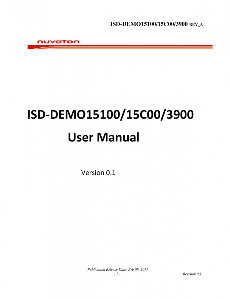 ISD-DEMO3900 manual page 1