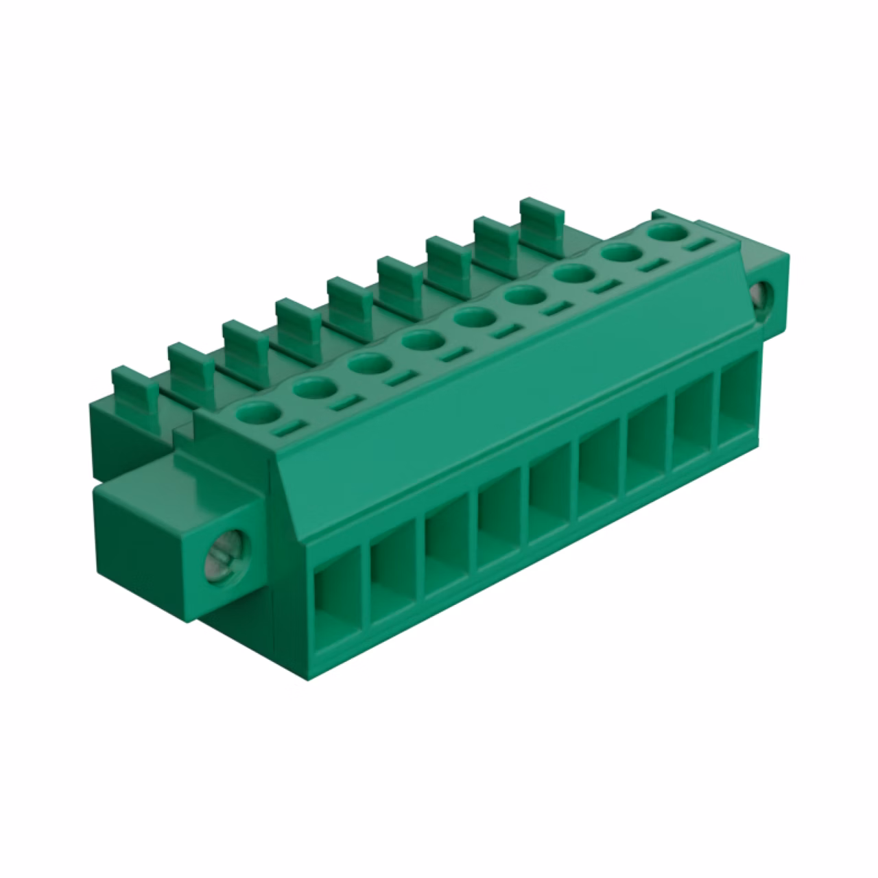 3.50mm Pitch Eurostyle Horizontal Plug, with Retention Screws, Green Housing, 9 Circuits for sale