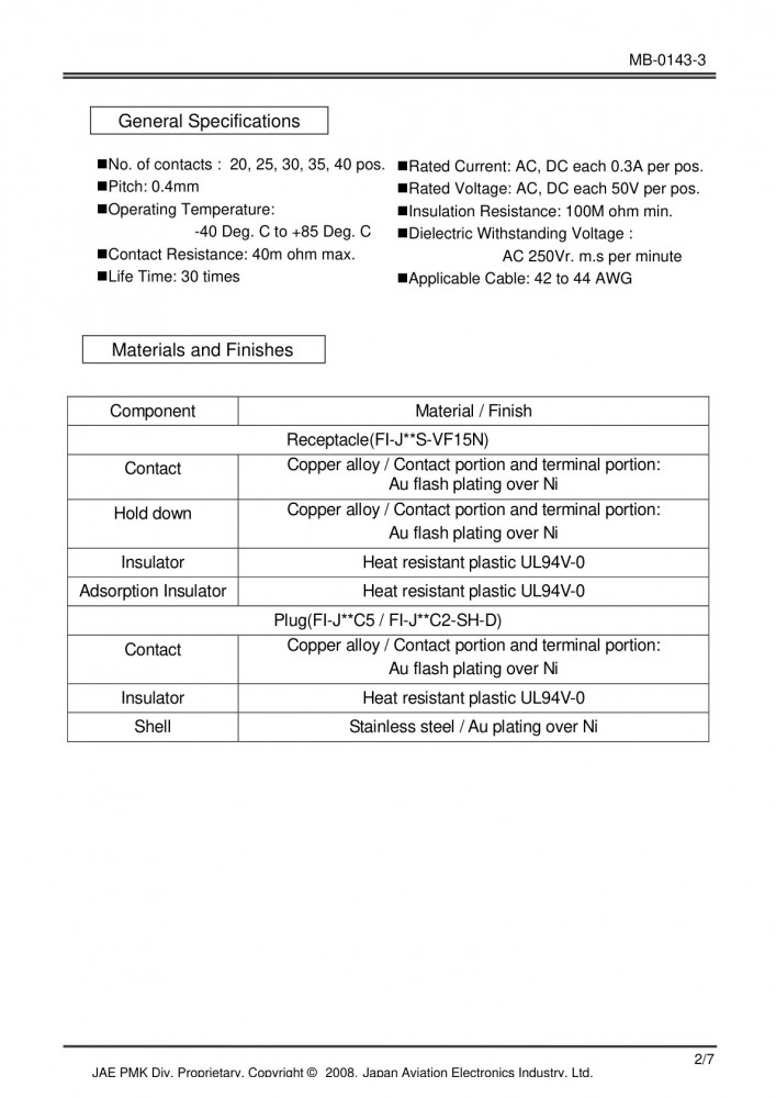 FI-J series technical document page 2