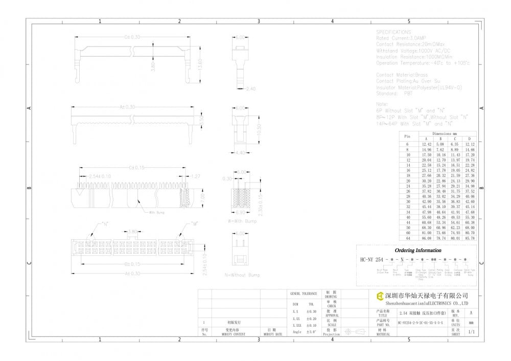 HC-NY254-2-03-2C-01-G0-B-3-BP technical document preview