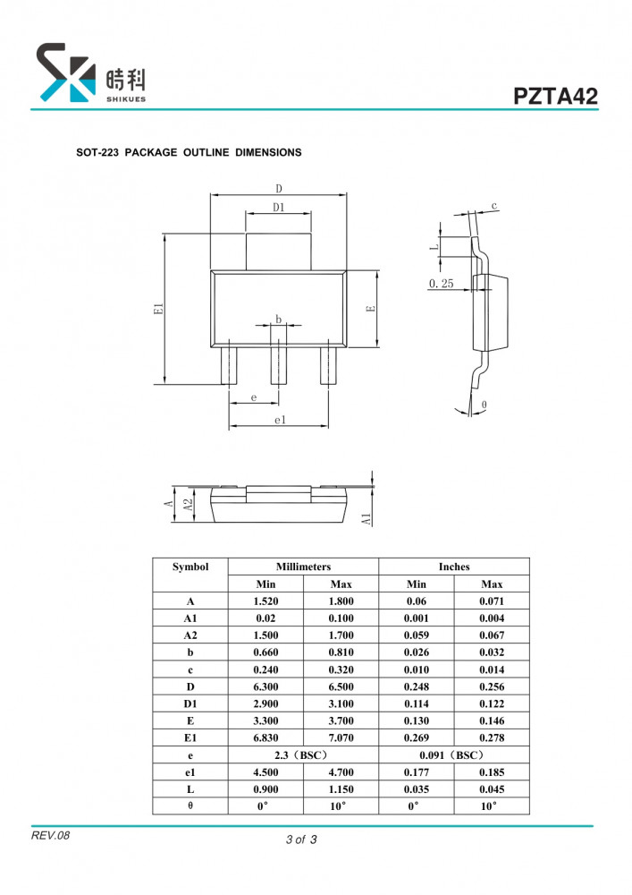 PZTA42 technical document page 3