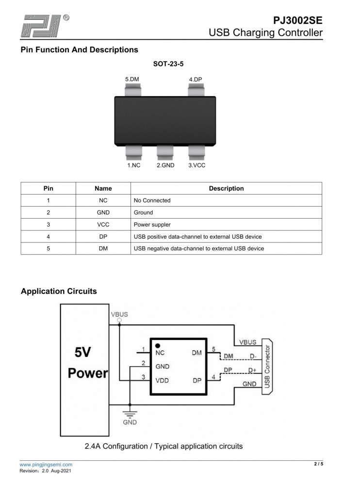PJ3002SE datasheet page 2