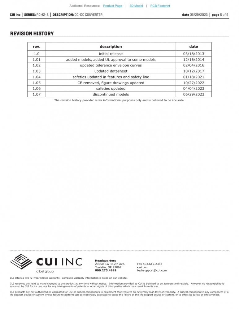 PDM2-S series datasheet page 6
