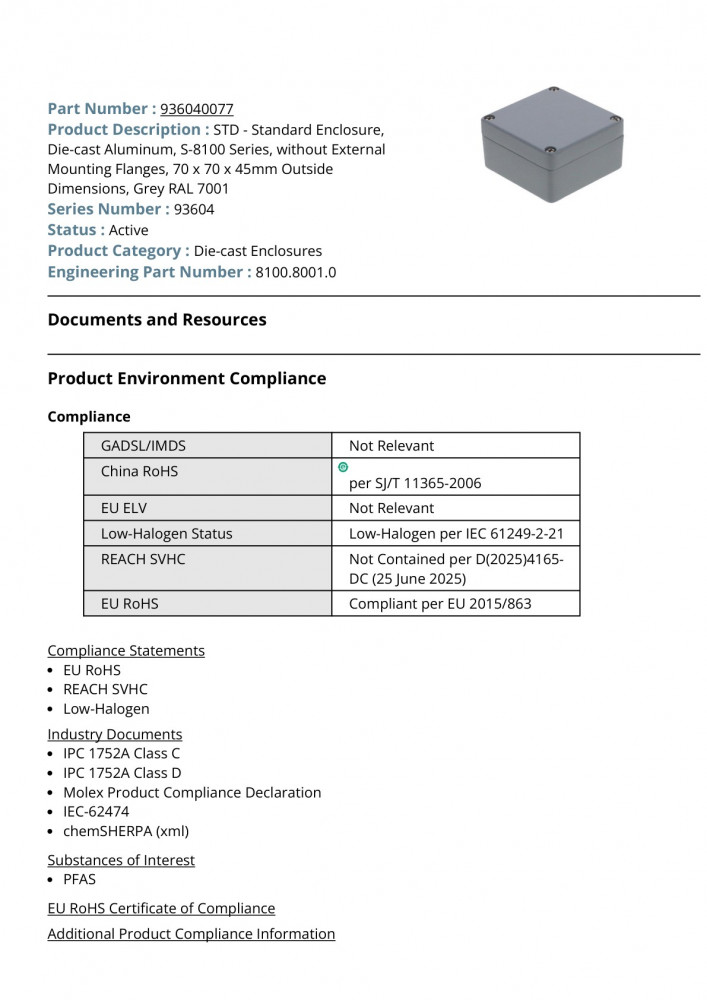 Product document page 1