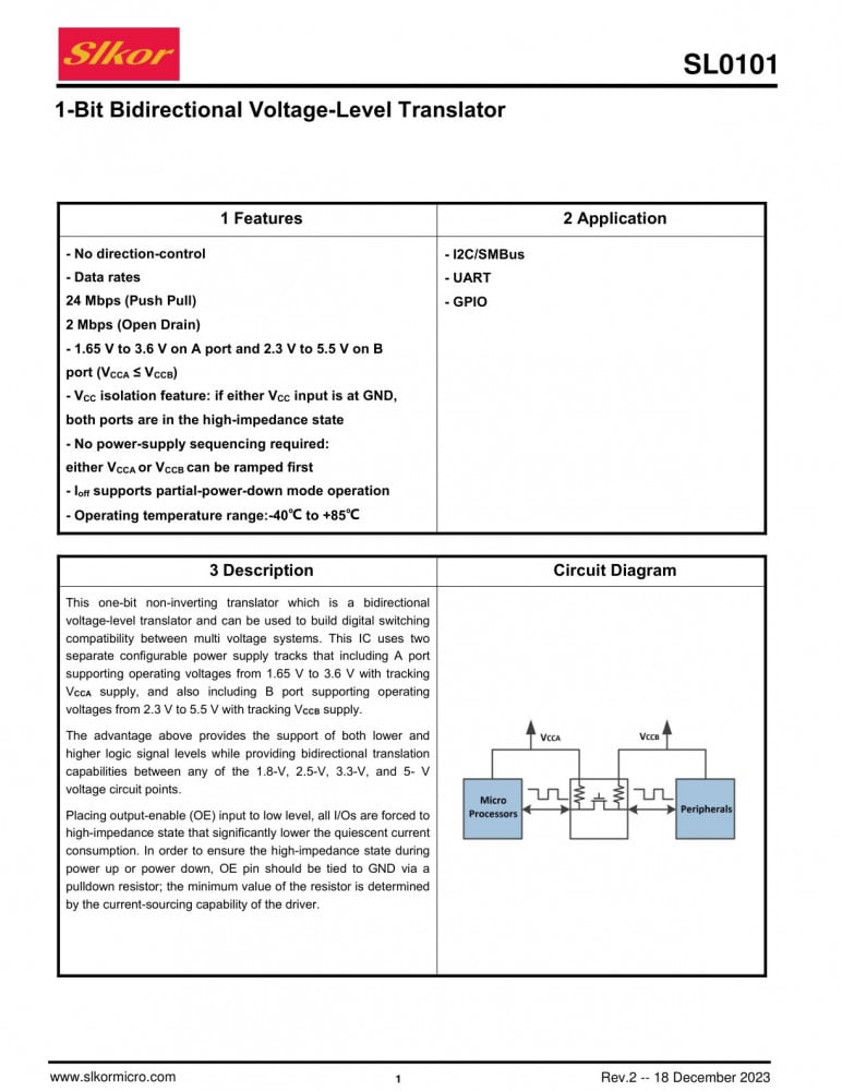 SL0101S6 datasheet page 1
