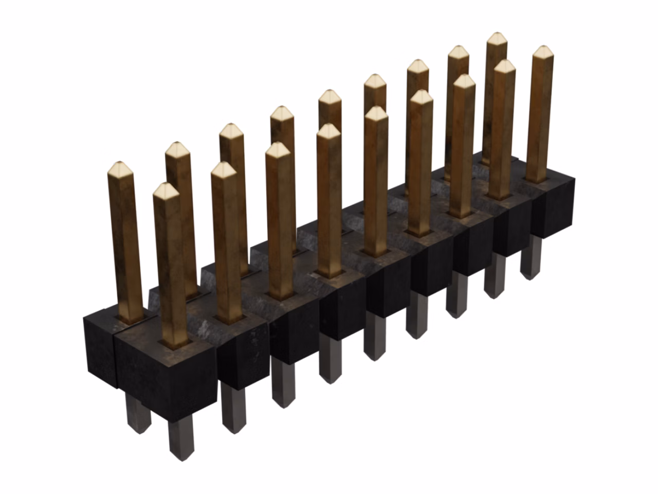 C-Grid Header, 2.54mm Pitch, Through Hole, Dual Row, Vertical, 18 Circuits, 0.38µm Gold (Au) Plating, Tray Packaging, Lead-Free for sale