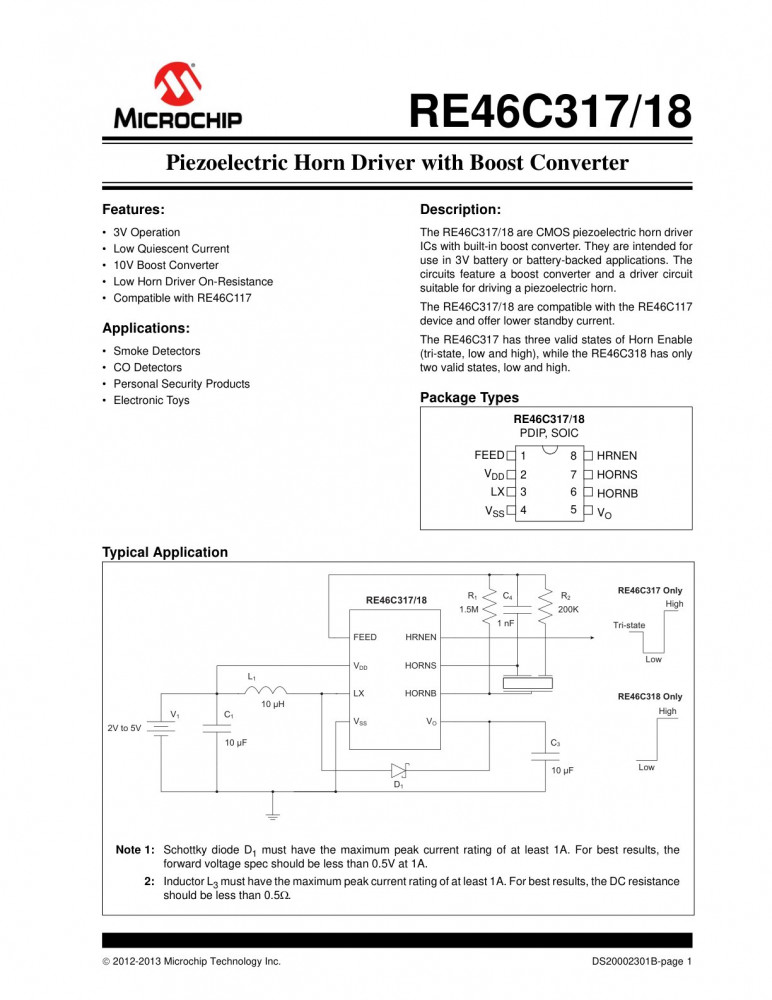 RE46C317S8F datasheet page 1
